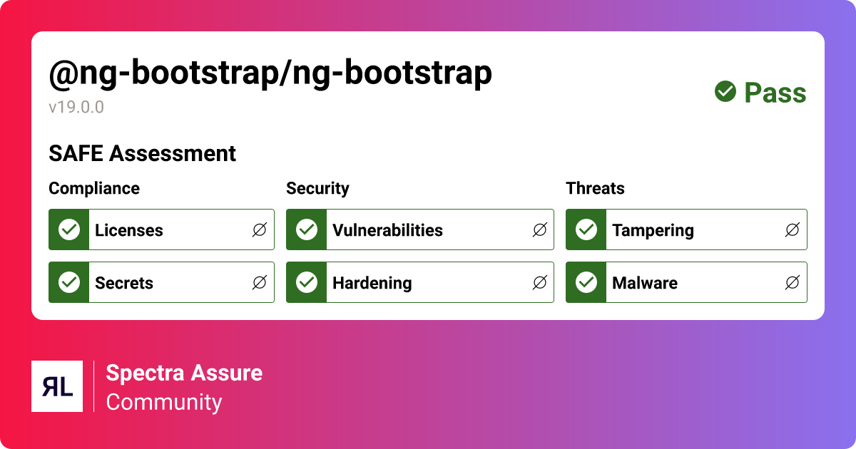 @ng-bootstrap/ng-bootstrap - npm | ReversingLabs Spectra Assure Community