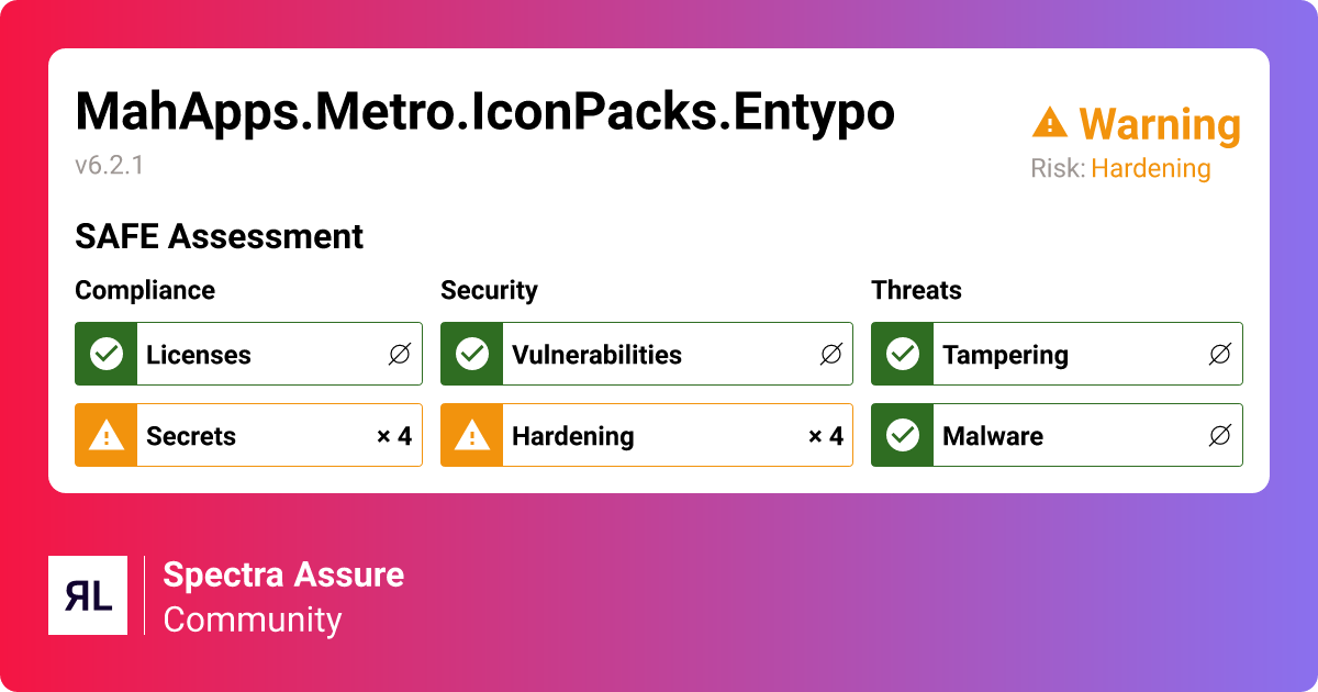 MahApps.Metro.IconPacks.Entypo - NuGet | ReversingLabs Spectra Assure Community