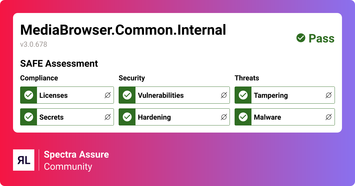 Issues Mediabrowsercommoninternal30678 Nuget Reversinglabs Spectra Assure Community