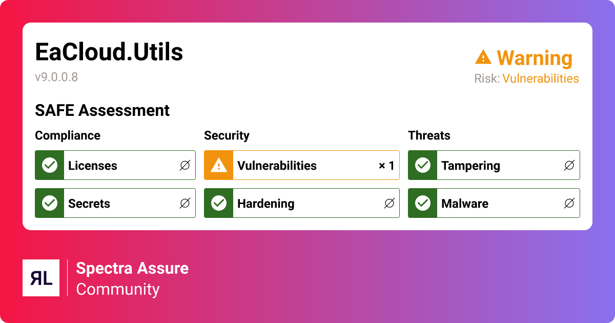 Issues Eacloudutils9008 Nuget Reversinglabs Spectra Assure
