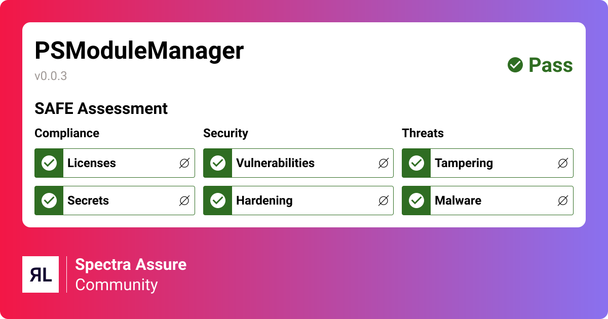 PSModuleManager - PowerShell Gallery | ReversingLabs Spectra Assure ...