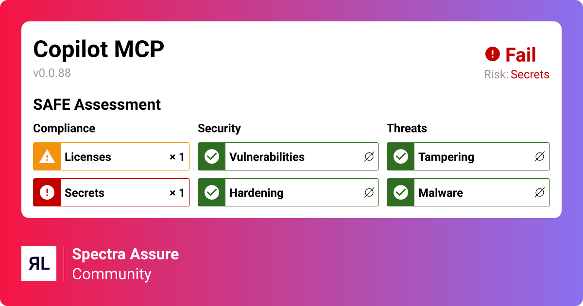 Copilot MCP - Visual Studio Code | ReversingLabs Spectra Assure Community