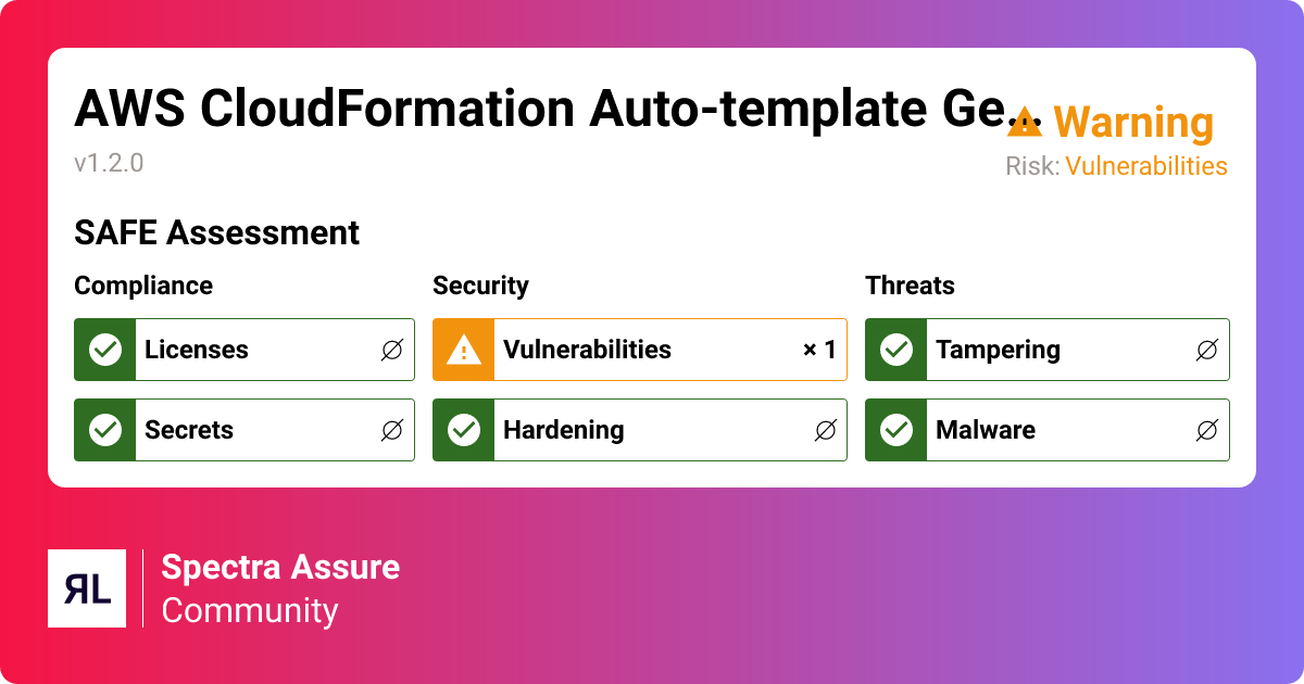 AWS CloudFormation Auto-template Generator - Visual Studio Code | ReversingLabs Spectra Assure ...