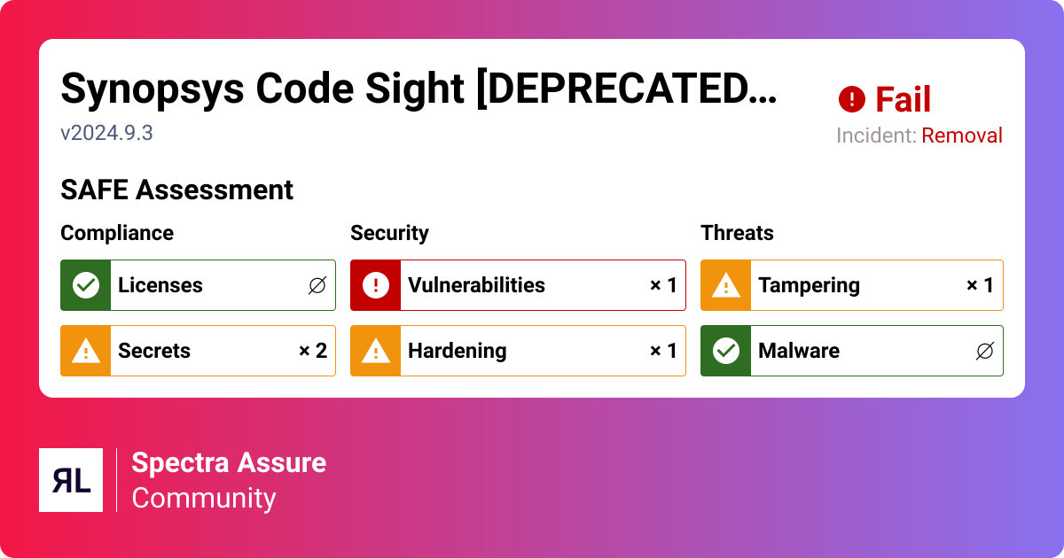Synopsys Code Sight [DEPRECATED / NEW EXTENSION DETAILS BELOW]@2024.9.3 ...