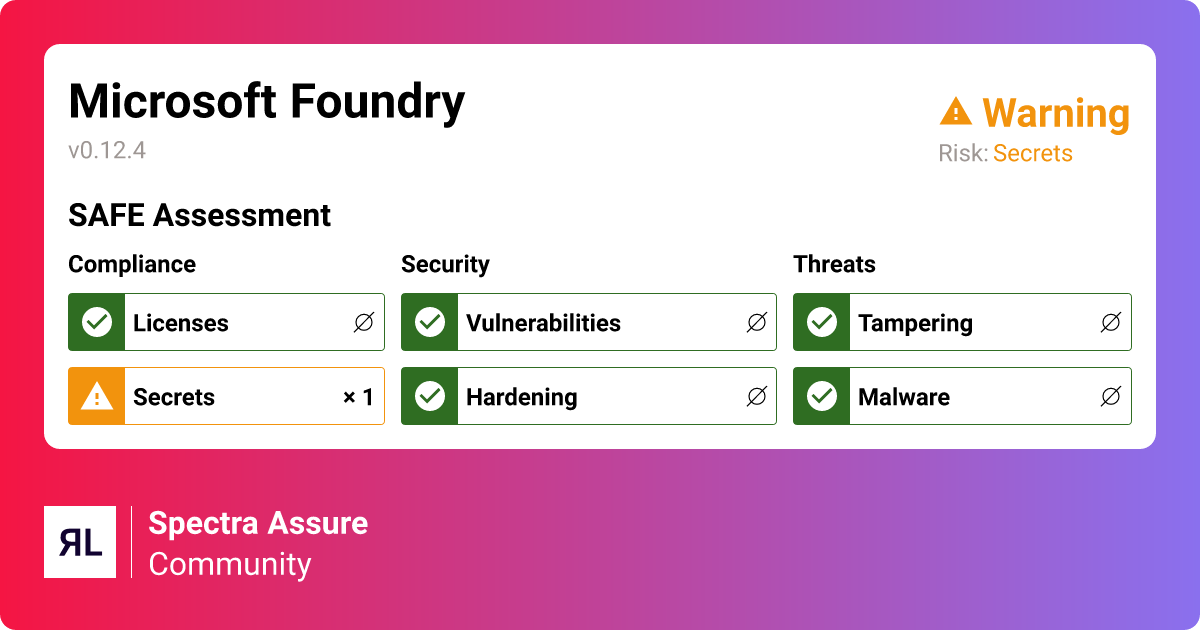 Azure AI Foundry - Visual Studio Code | ReversingLabs Spectra Assure ...