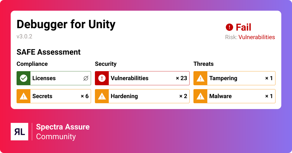 Issues - Debugger for Unity@3.0.2 - Visual Studio Code | ReversingLabs ...